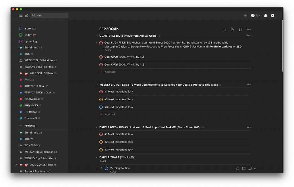 Todoist Productivity 411 - GOLD STREET | Eric Michael Cap